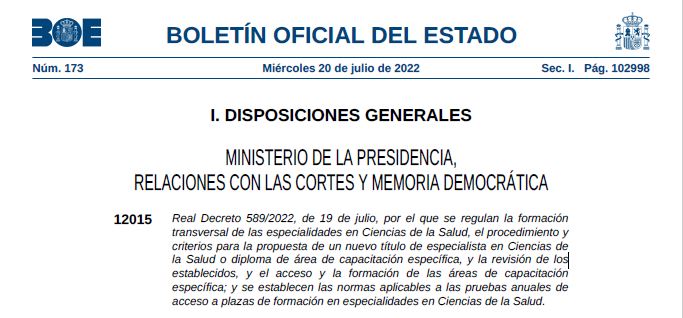BOLETÍN OFICIAL DEL ESTADO - Núm. 173 | Miércoles 20 de julio de 2022 ...